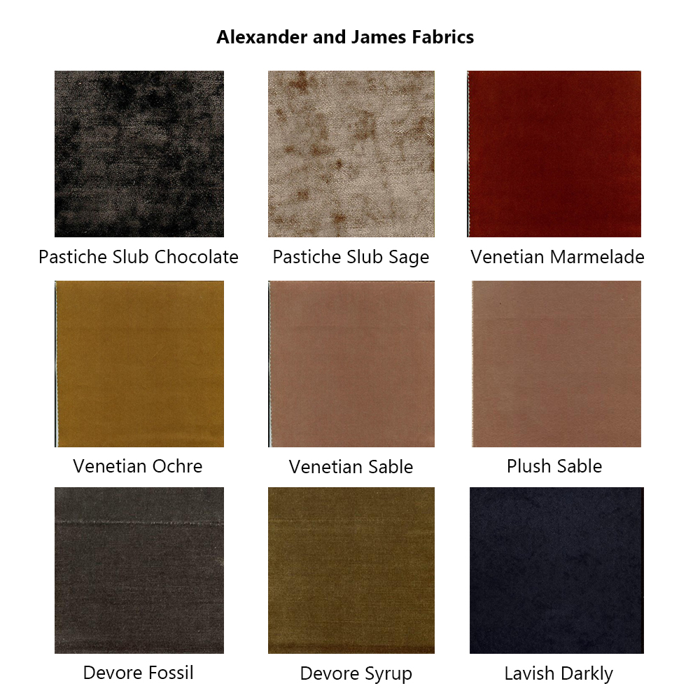 Alexander and James Victoria Stool In Fabric - Kings