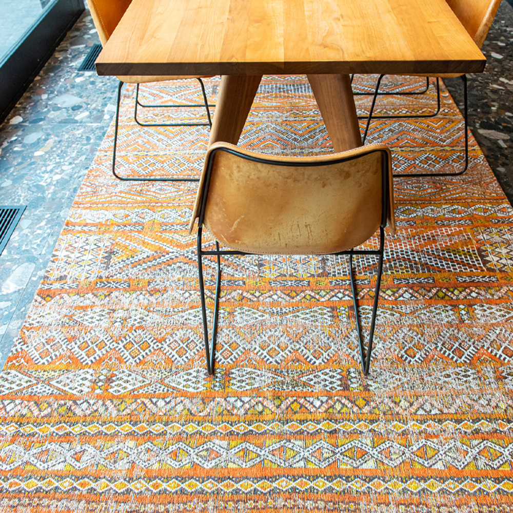 orange patterned rugs uk